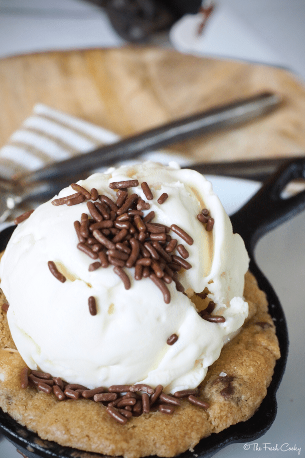 Mini Cast Iron Skillet Chocolate Chip Cookie Recipe (Half Baked Cookies ...
