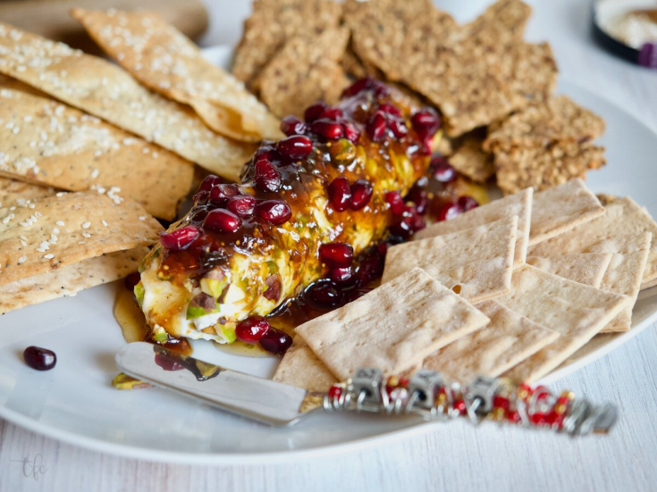 Goat Cheese Log with Hot Honey, Fig and Pistachios • The Fresh Cooky