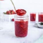 Easy No Cook Strawberry Freezer Jam Recipe (Low Sugar) • The Fresh Cooky