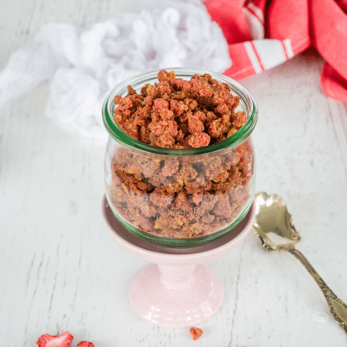 Easy Strawberry Crunch Topping Recipe • The Fresh Cooky