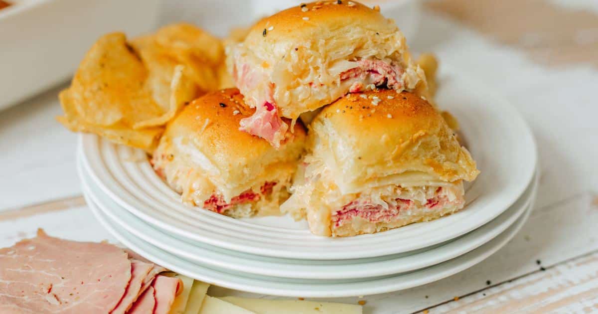 Easy Baked Reuben Sliders Sandwich Recipe • The Fresh Cooky