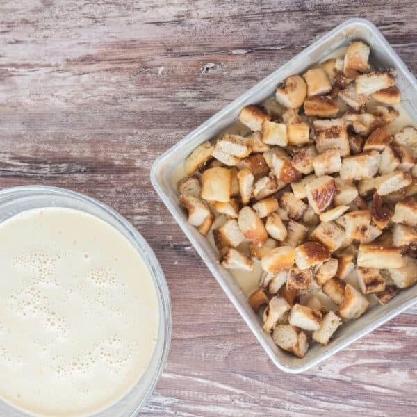 Easy Cinnamon Roll Bread Pudding Recipe • The Fresh Cooky