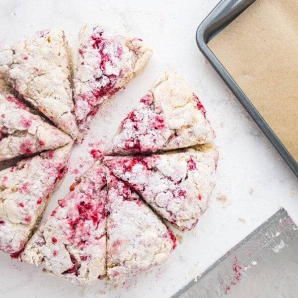 Easy White Chocolate Raspberry Scones Recipe • The Fresh Cooky