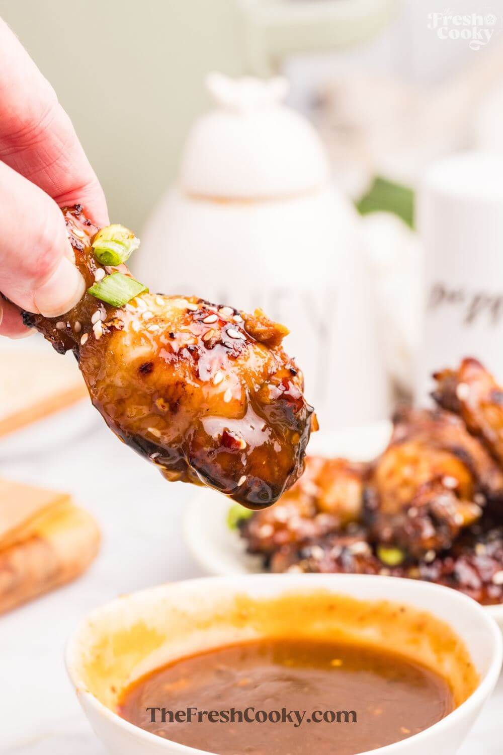The Best Sticky Chicken Wings• The Fresh Cooky
